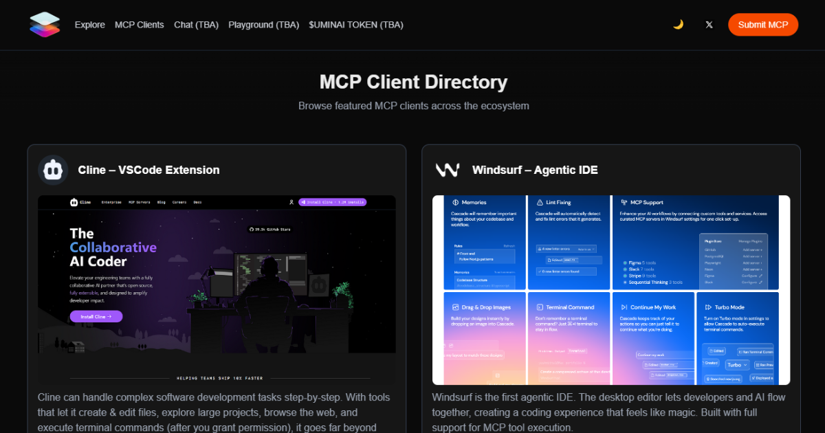 Explore MCP Clients – Find the featured MCP Clients on uminai.